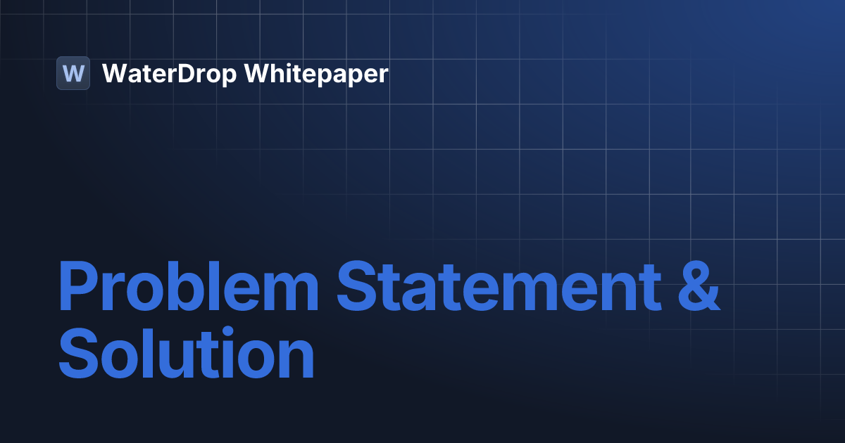 Problem Statement & Solution | WaterDrop Whitepaper